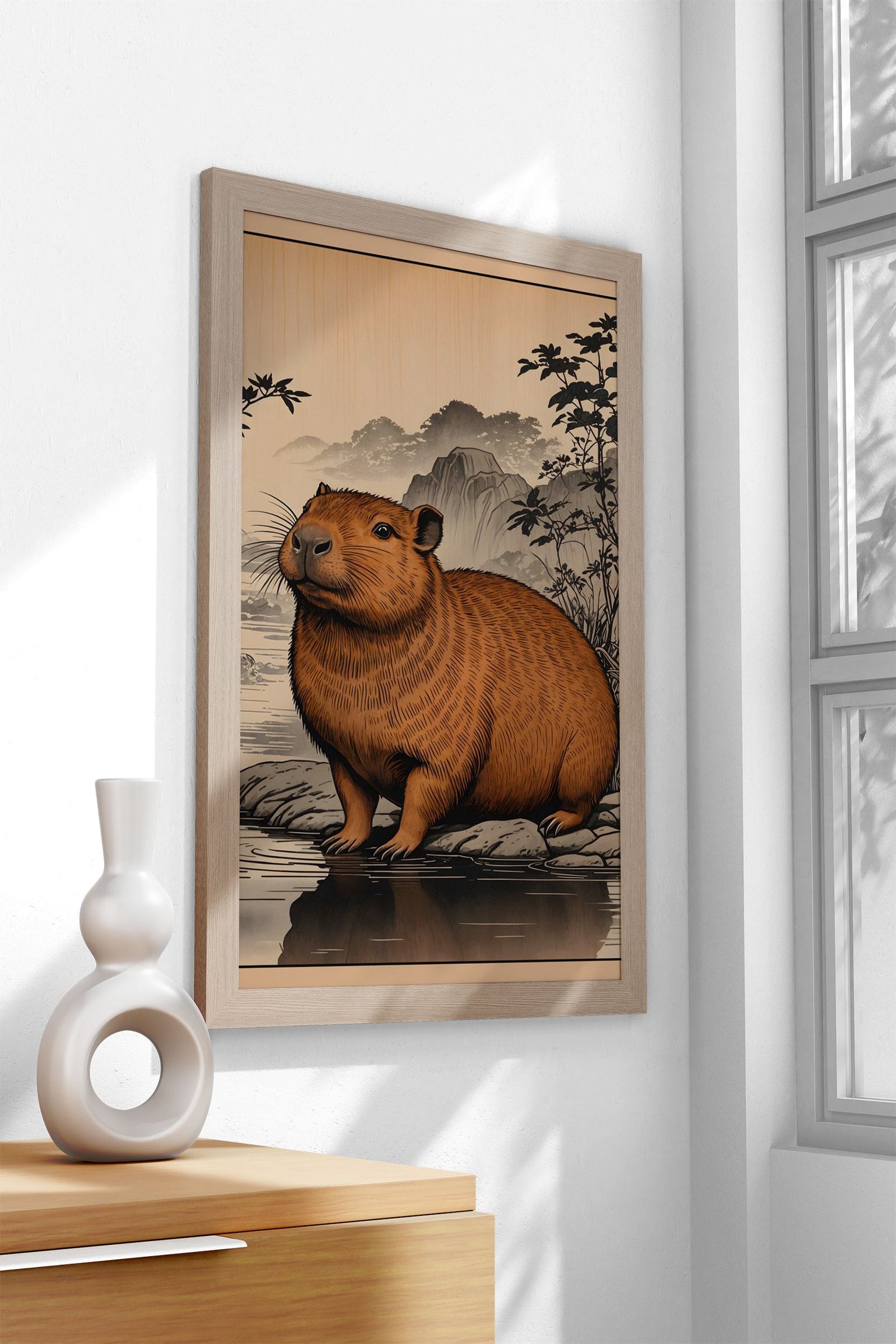 Capybara Japan Vintage Poster | Asian Style Wall Art - Multiple Sizes ...