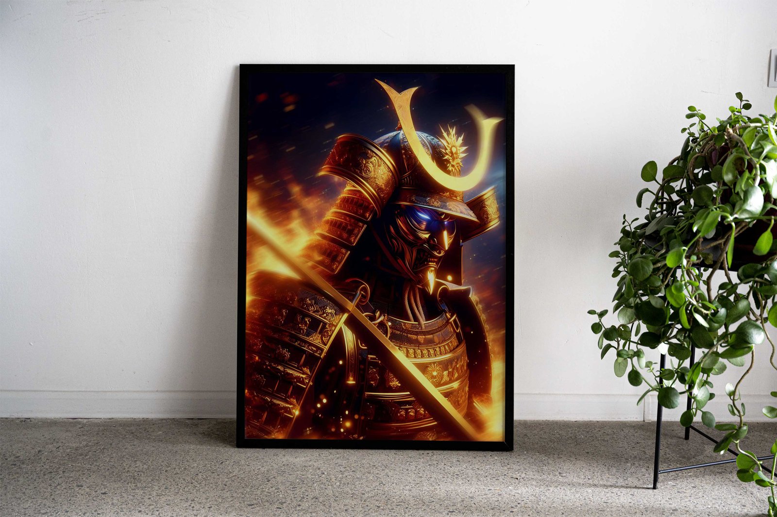 Focused Golden Samurai Warrior Poster | Asian Style Wall Art - Multiple ...