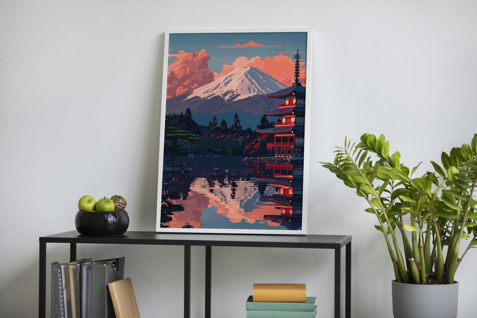 Japan Fuji Pixel Art | Asian Style Wall Art - Multiple Sizes Available ...