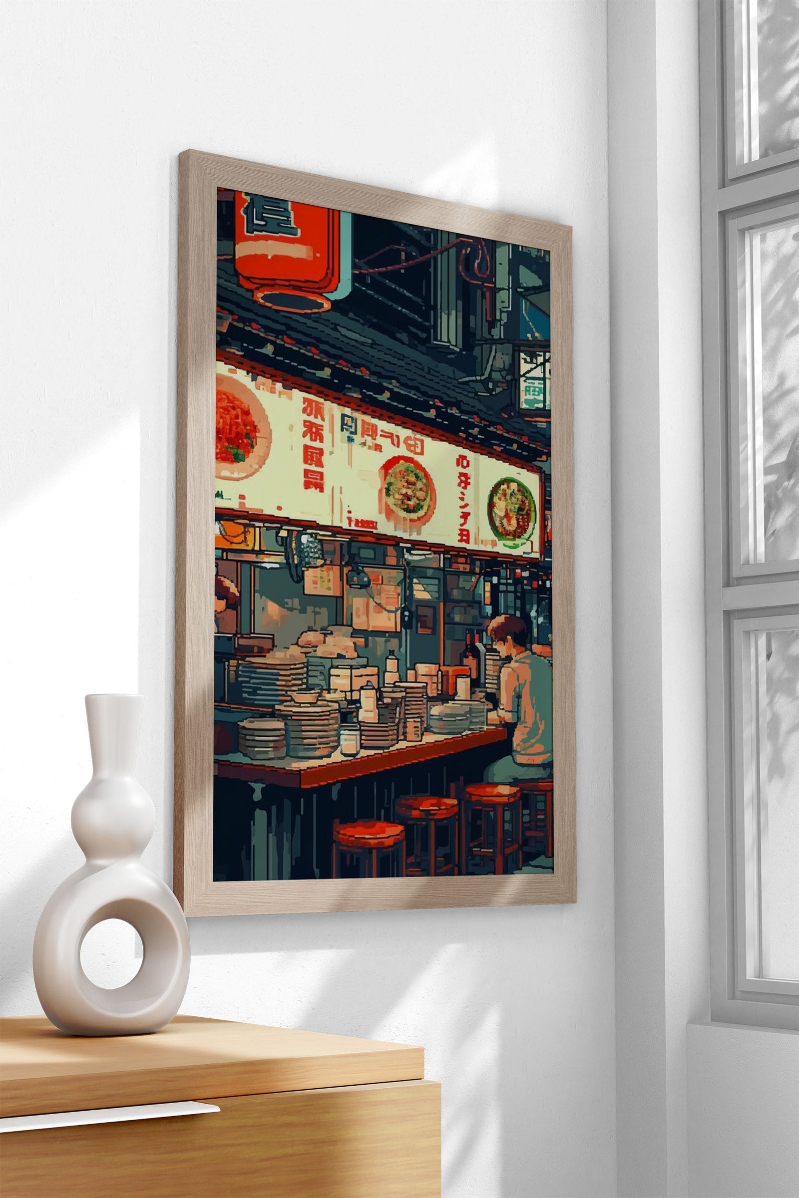 Japan Ramen Pixel Art | Asian Style Wall Art - Multiple Sizes Available ...