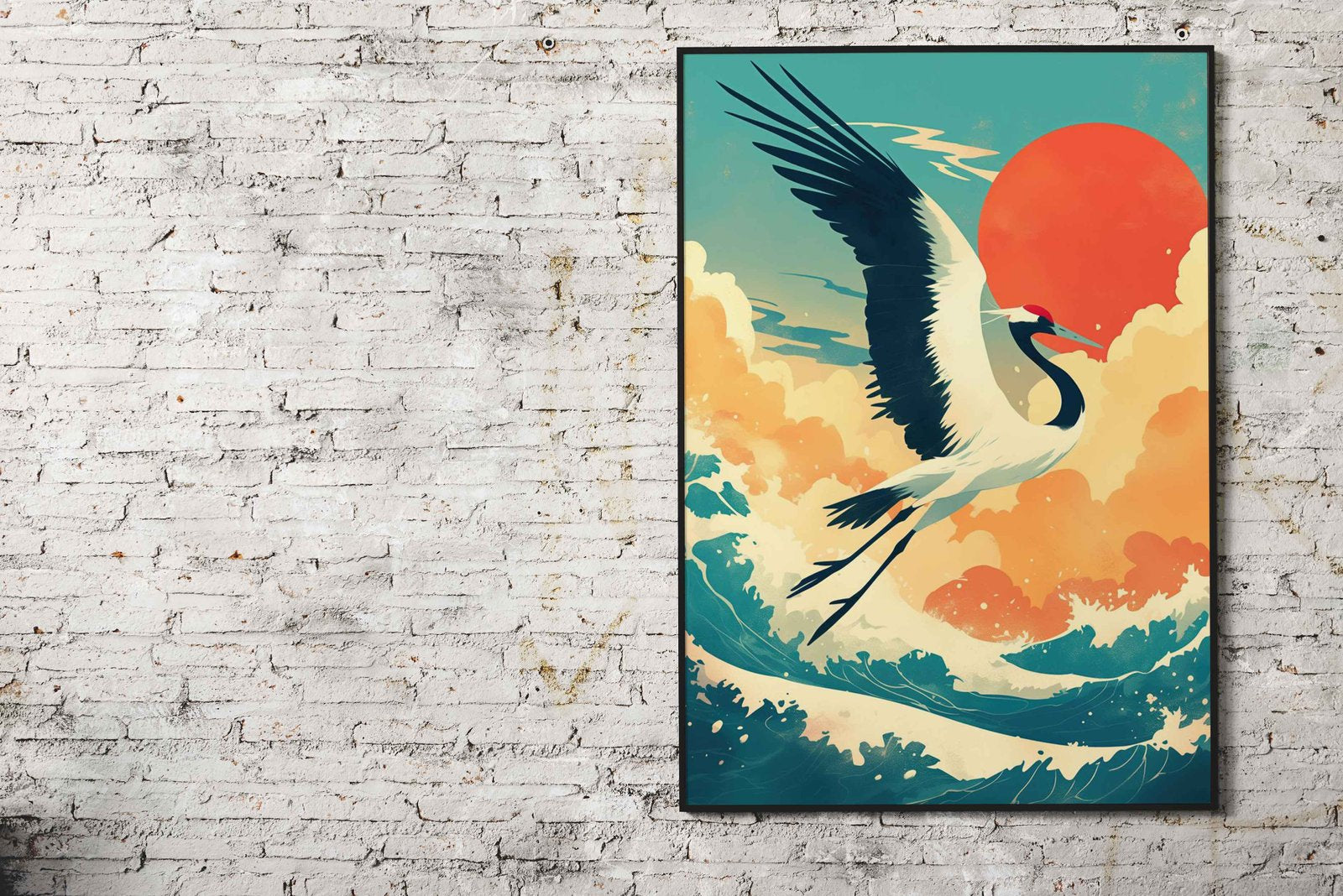 Japanese Crane Poster | Asian Style Wall Art - Multiple Sizes Available ...