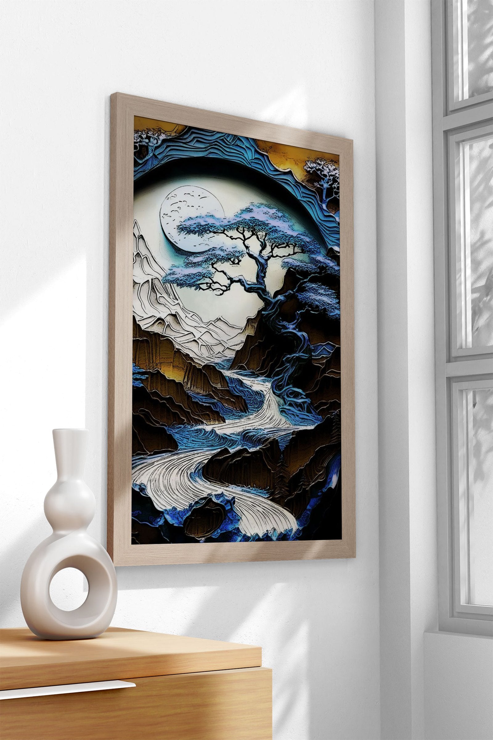 Japanese Landscape texture | Asian Style Wall Art - Multiple Sizes ...