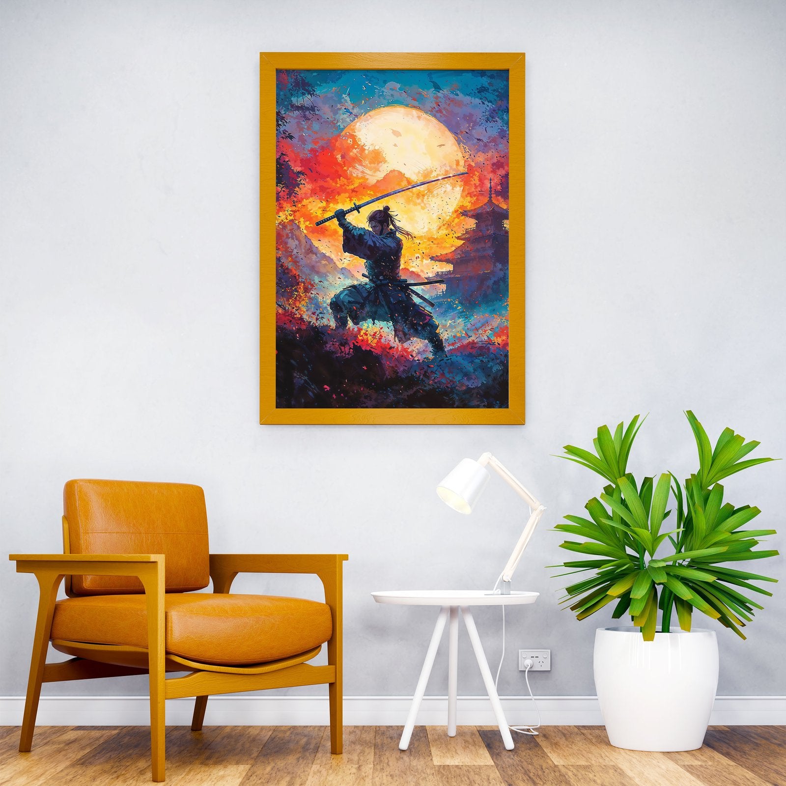 Samurai Warrior Japanese Sun | Asian Style Wall Art - Multiple Sizes ...