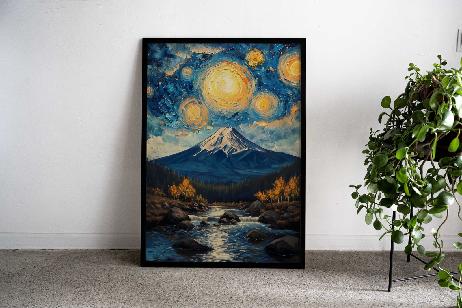 Starry Night Fuji Mount | Asian Style Wall Art - Multiple Sizes ...