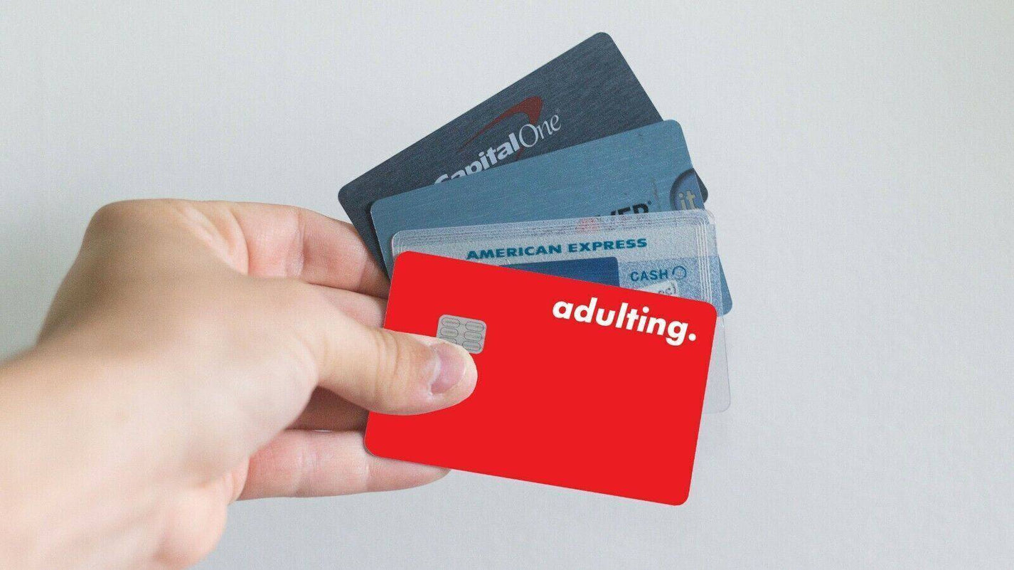 Adulting Funny Meme Credit Card Skin – Wonderwallsboutique